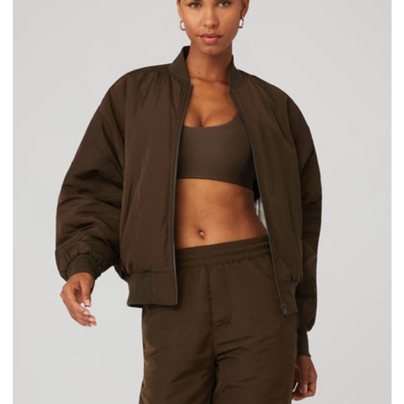 ALO Yoga | Jackets & Coats | Alo Faux Fur Urbanite Bomber Jacket | Poshmark